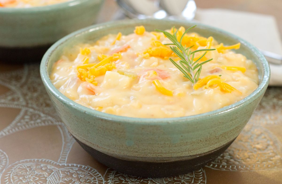 Low-Fat Cheddar Chowder Recipe | SparkRecipes