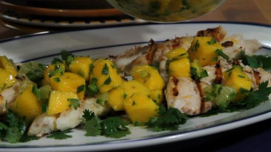 Grilled Fish with Mango Salsa Recipe | SparkRecipes