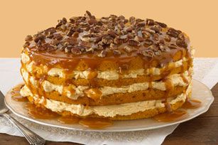 Pumpkin Cream Cheese Layer Cake Recipe | SparkRecipes