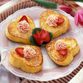 Heart French Toast with Strawberry Butter Recipe | SparkRecipes