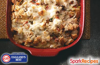 Vegetarian Egg Strata Recipe | SparkRecipes
