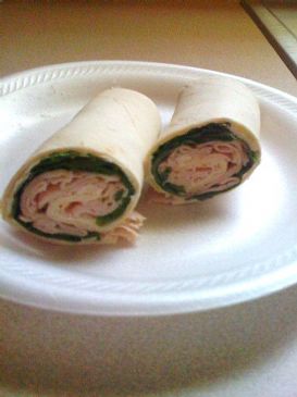Turkey and Garlic Cream Cheese Wrap Recipe | SparkRecipes