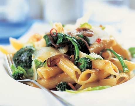 Whole Wheat Pasta with Braised Greens Recipe | SparkRecipes
