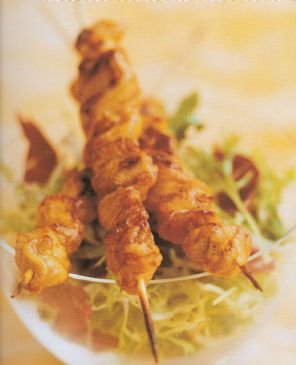 Sticky Garlic Skewers Recipe | SparkRecipes